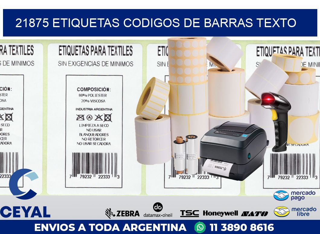 21875 ETIQUETAS CODIGOS DE BARRAS TEXTO | Etiquetas Impresas 21875 ETIQUETAS CODIGOS DE BARRAS TEXTO | Etiquetas Impresas